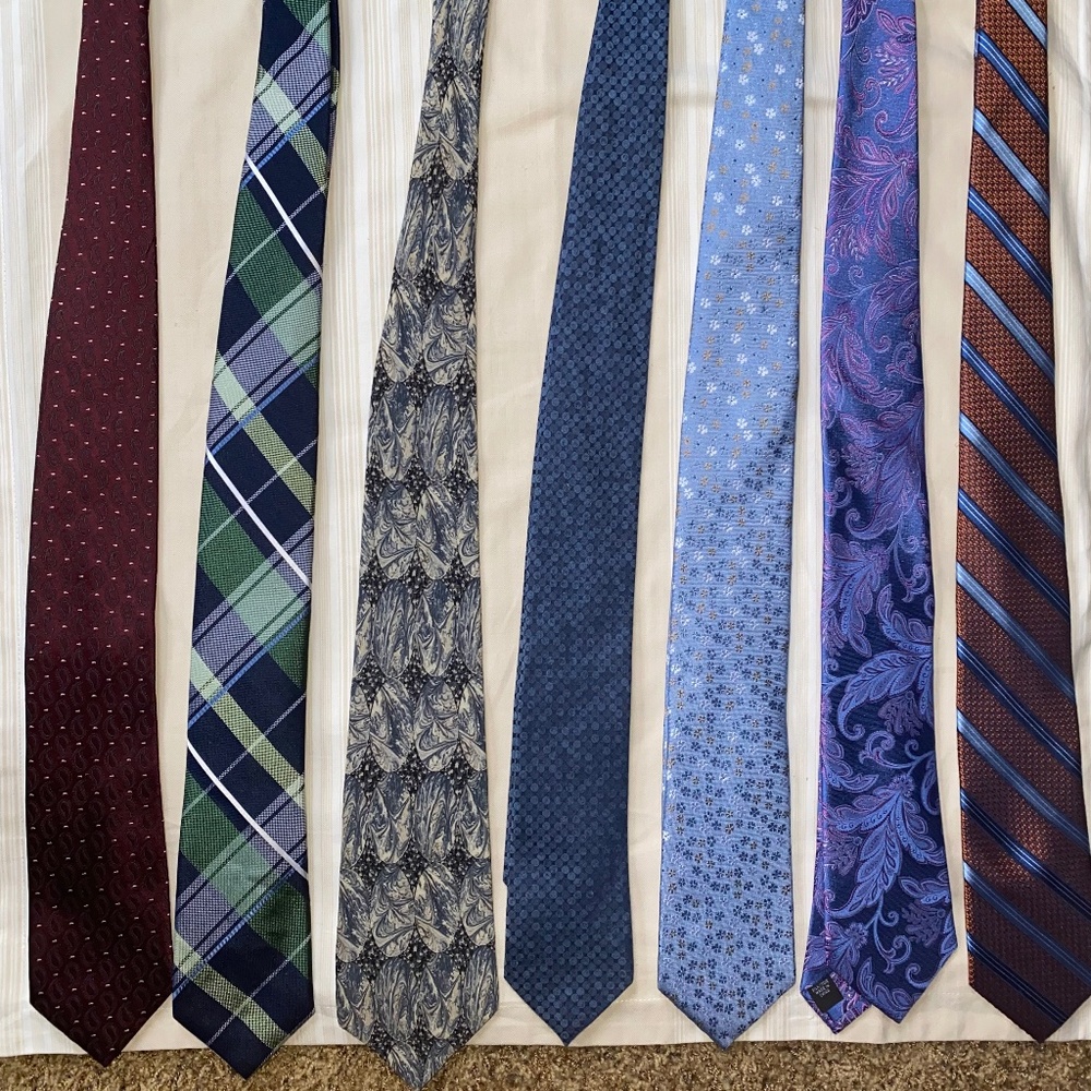 Designer Tie Collection 7 Ties Mostly Silk 3 Inch Wid… - Gem